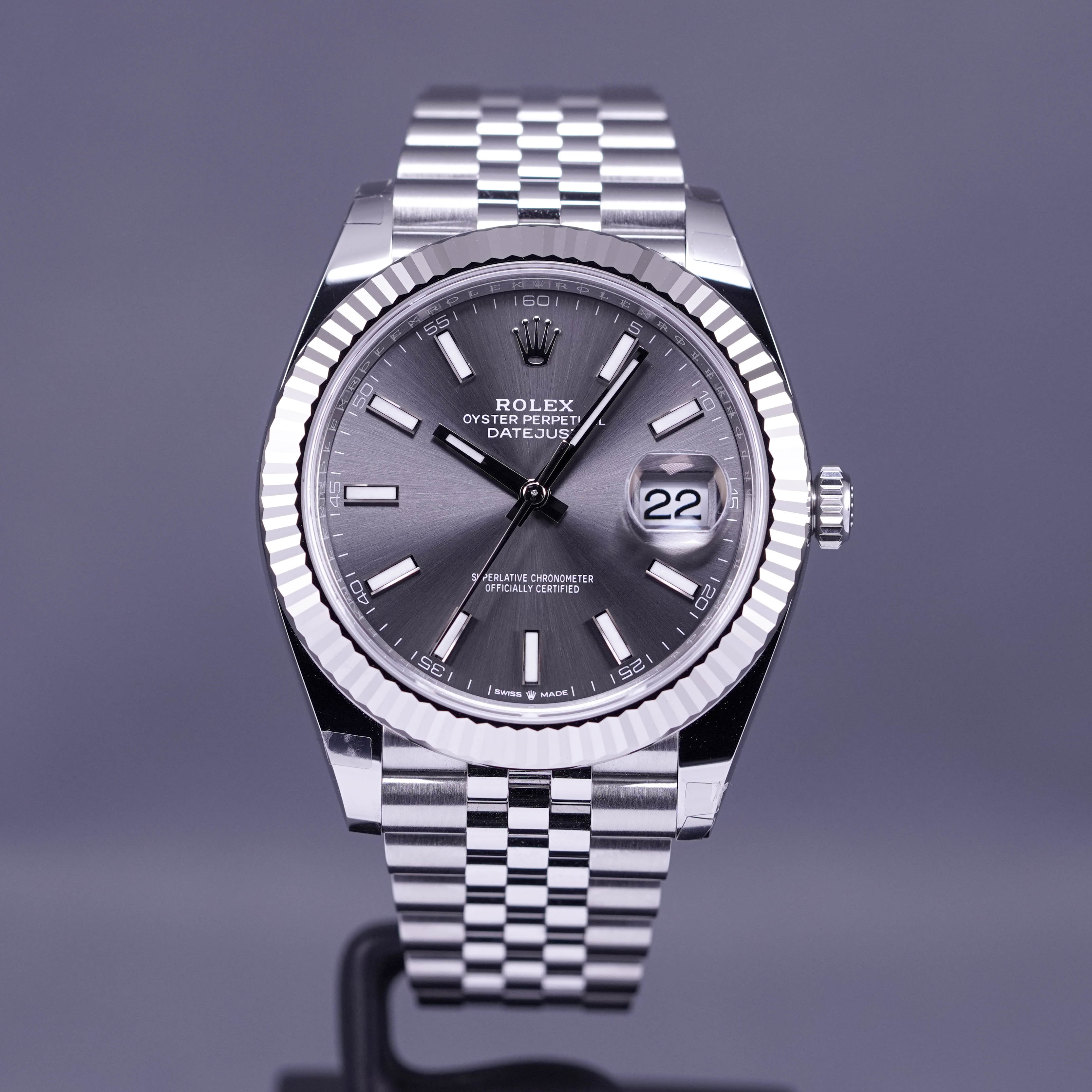 JAM TANGAN ROLEX DATEJUST 41MM FLUTED JUBILEE RHODIUM DIAL (2022 ...