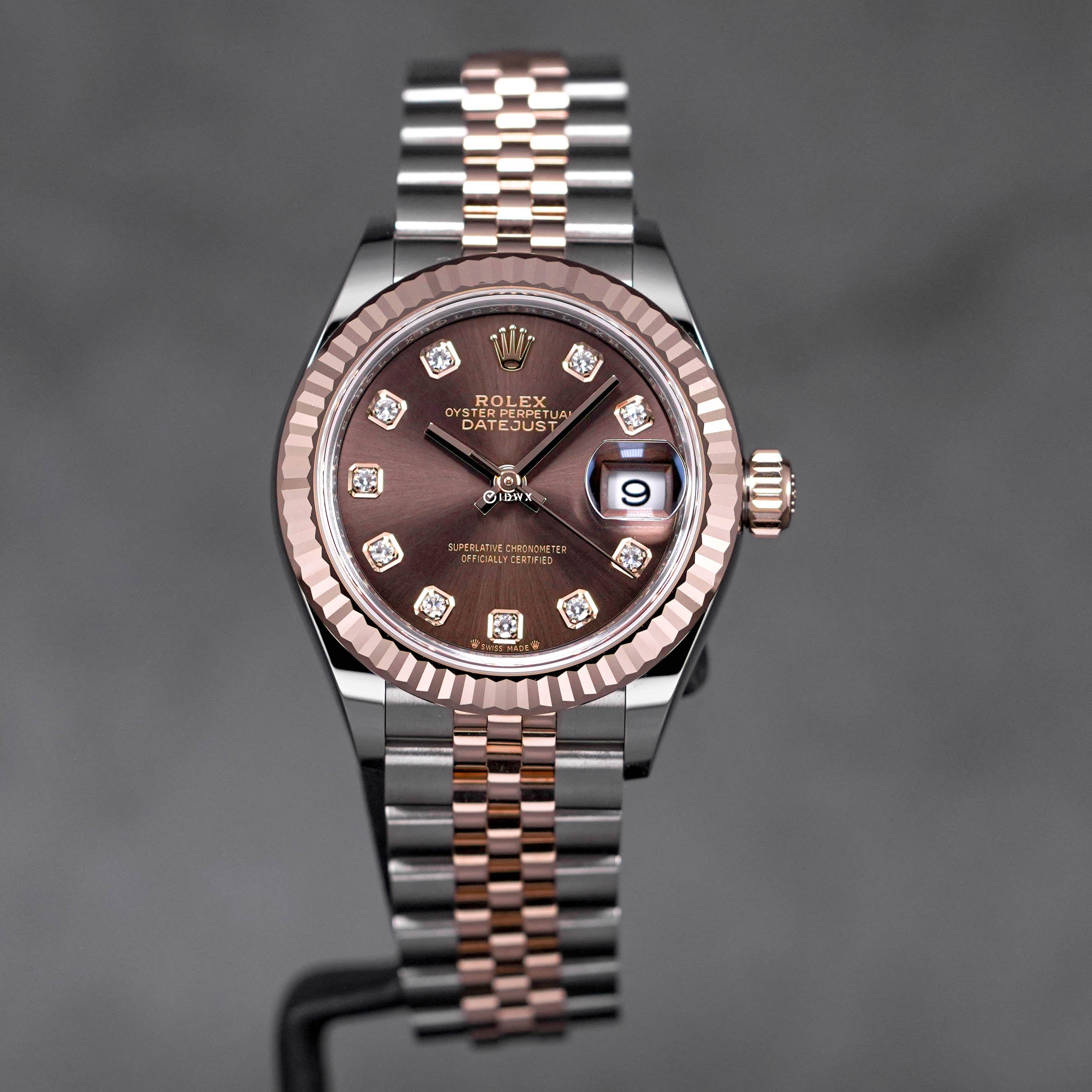 ROLEX DATEJUST 28MM TWOTONE ROSEGOLD CHOCO DIAMOND DIAL (2023) - OMNILUXE