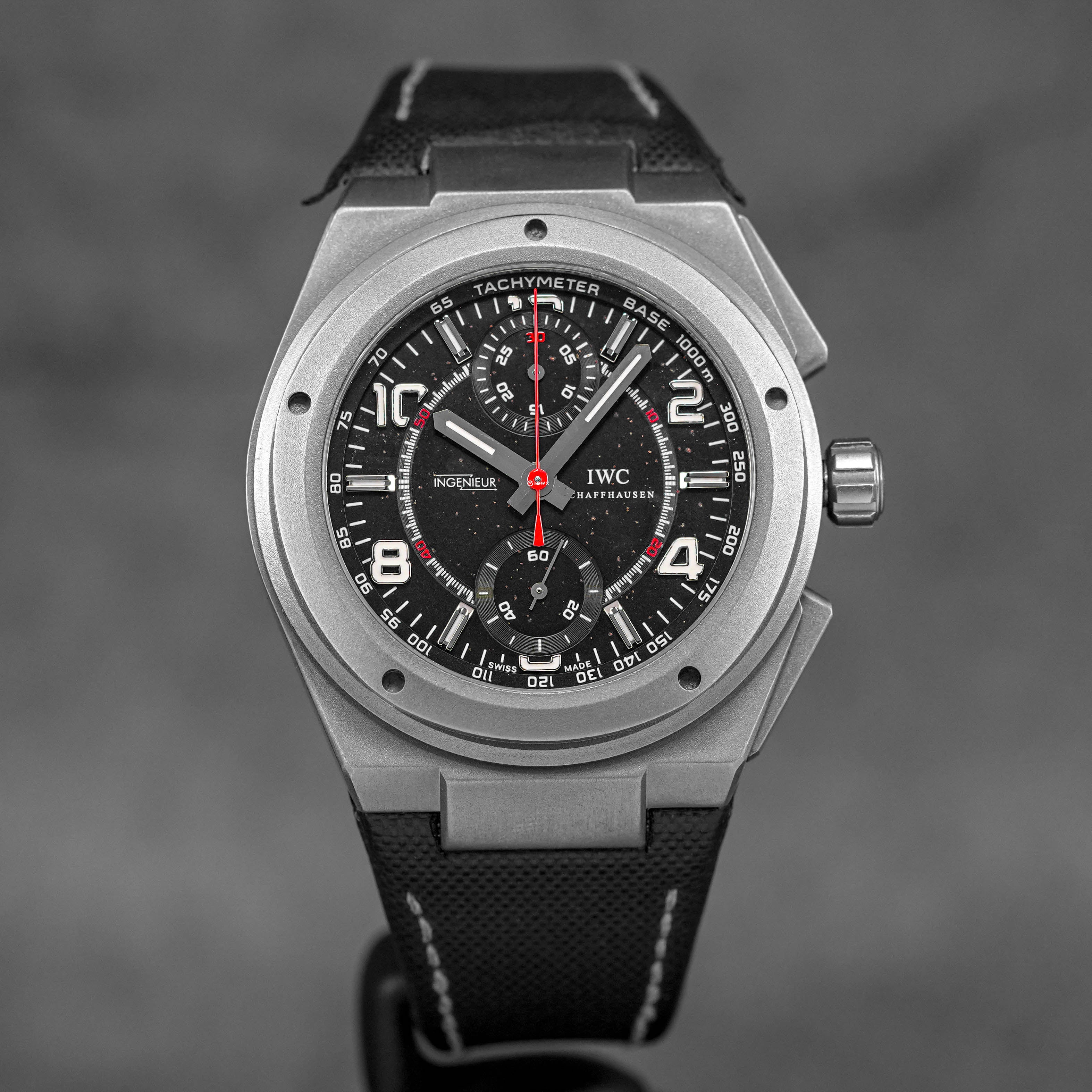 IWC INGENIEUR CHRONOGRAPH AMG TITANIUM BLACK DIAL SMALL SECONDS (WATCH ...