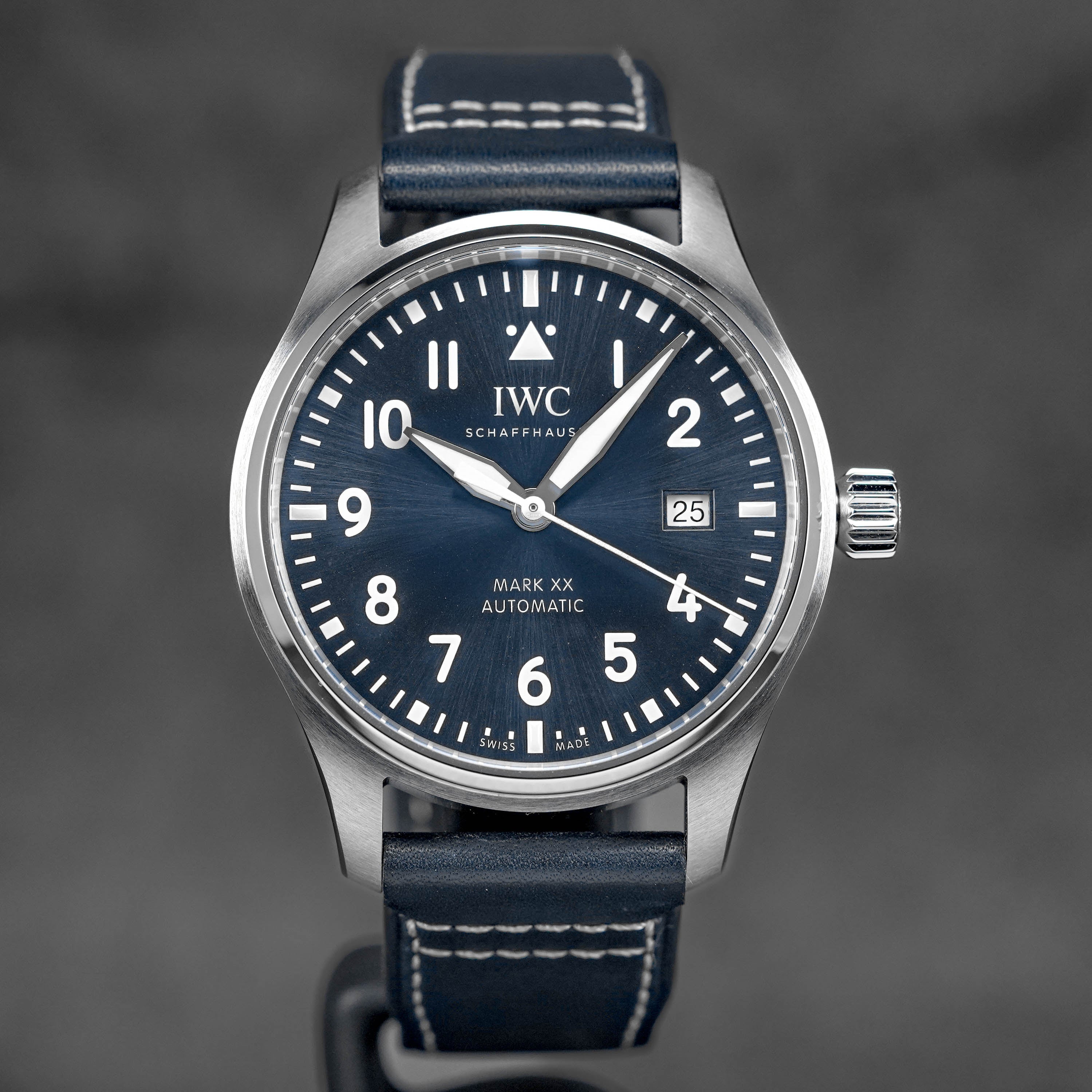 IWC PILOT'S MARK XX BLUE DIAL LEATHER STRAP (2025) - OMNILUXE