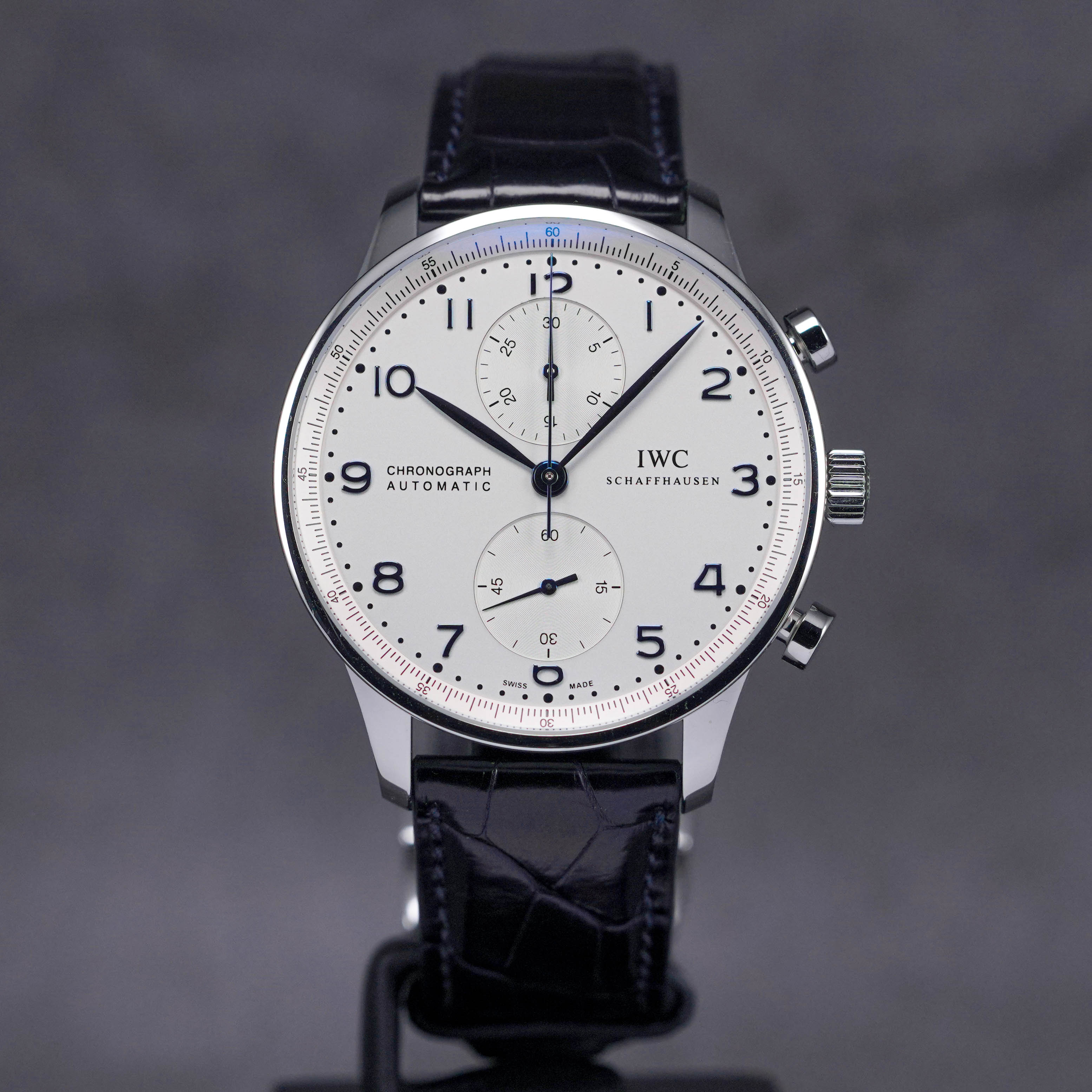 JAM TANGAN IWC PORTUGUESE CHRONOGRAPH WHITE DIAL (2020) - OMNILUXE