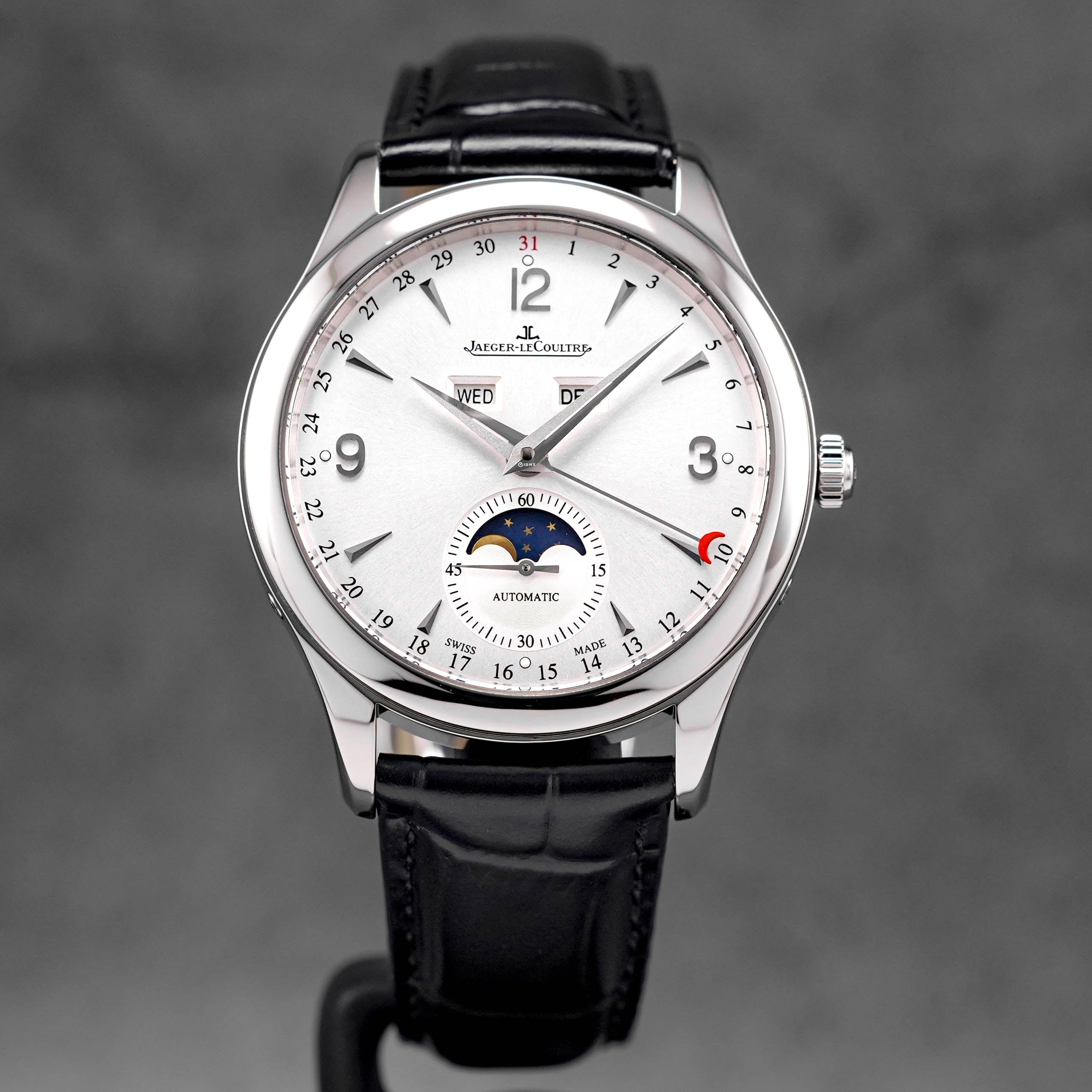 JAEGER LECOULTRE MASTER CONTROL CALENDAR MOONPHASE SILVER DIAL (2014 ...