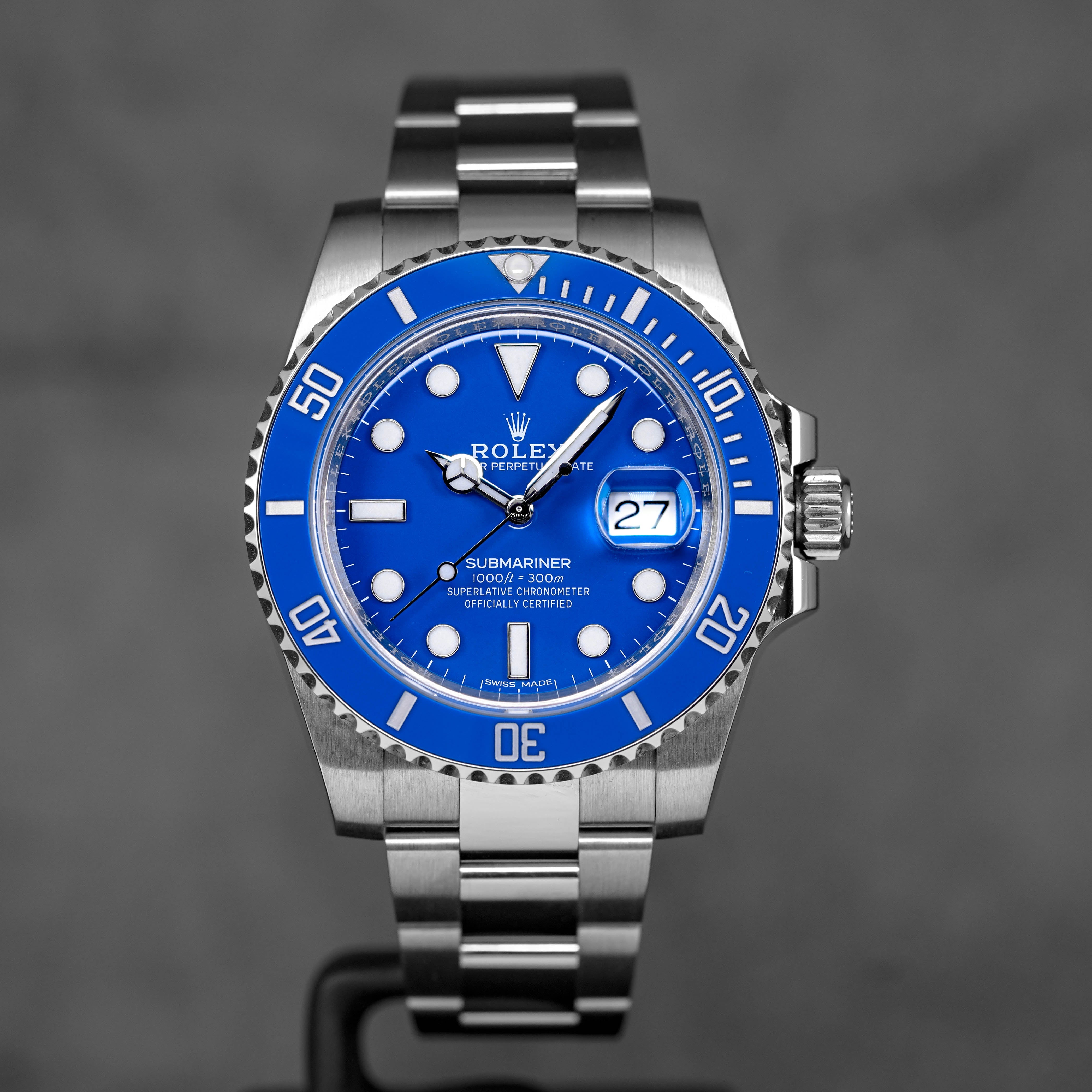 ROLEX SUBMARINER DATE 40MM WHITEGOLD SMURF (2018) - OMNILUXE