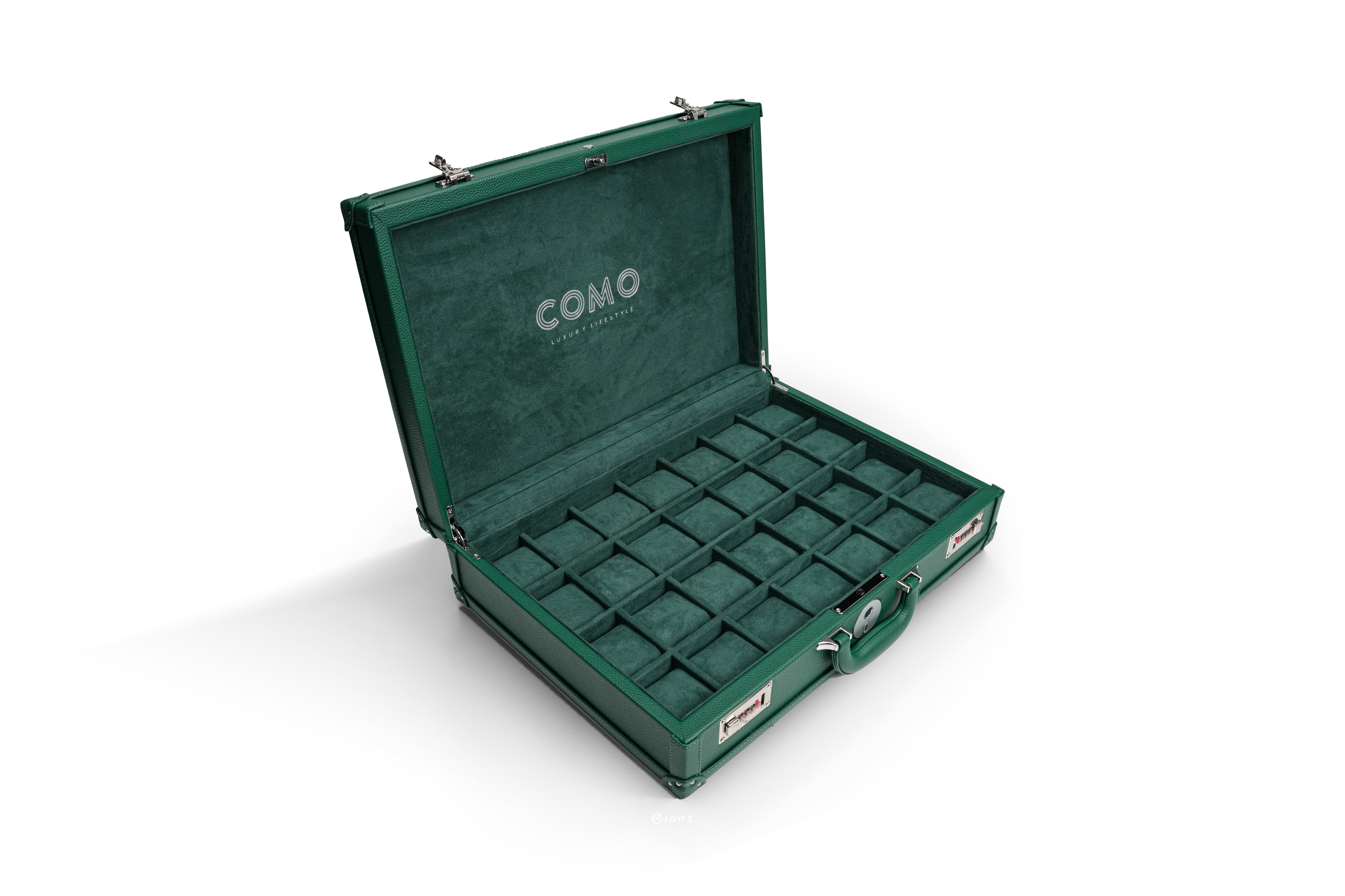 COMO WATCH BOX 28 LEATHER GREEN EDITION - OMNILUXE